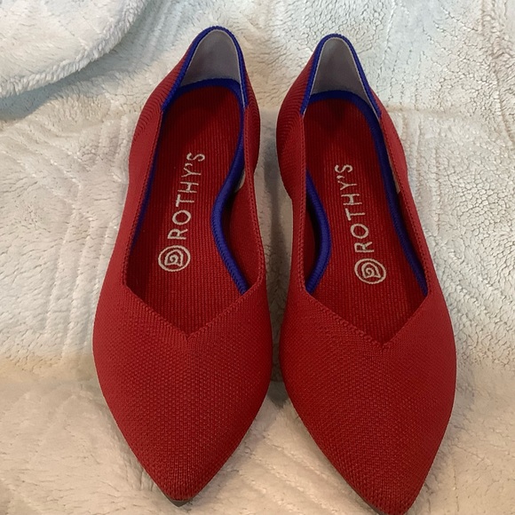 Rothy's | Shoes | Rothys Bright Red Textile The Point Ballet Flats ...